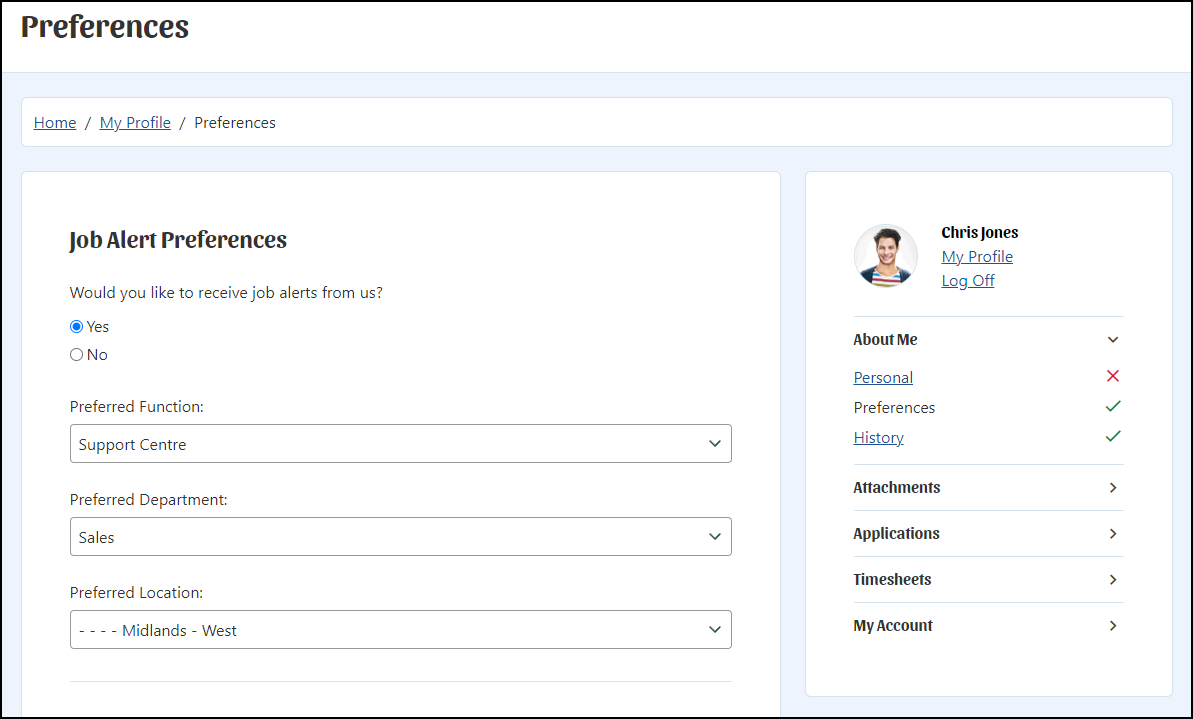 Sign Up for Job Alerts – Candidate Support