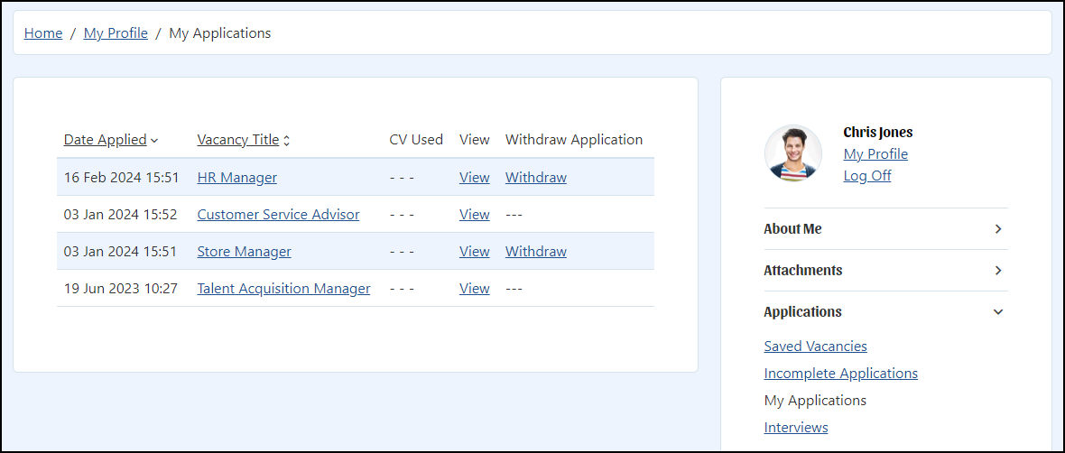 Withdraw Your Application – Candidate Support